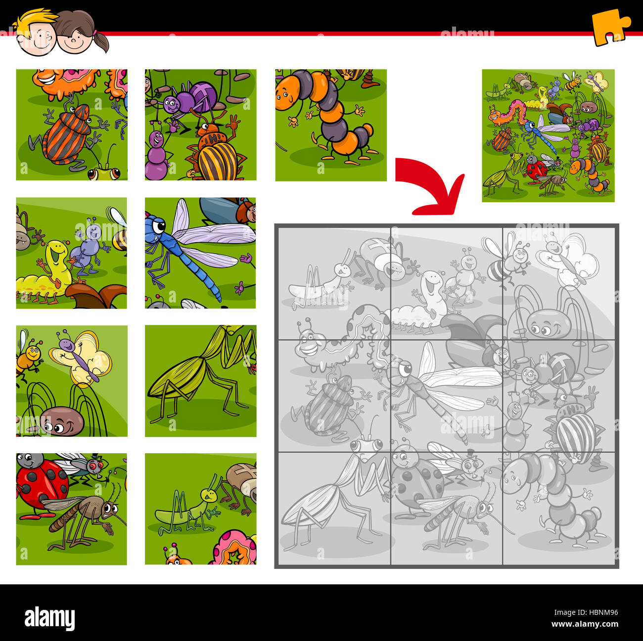 jigsaw puzzles with insects Stock Photo - Alamy