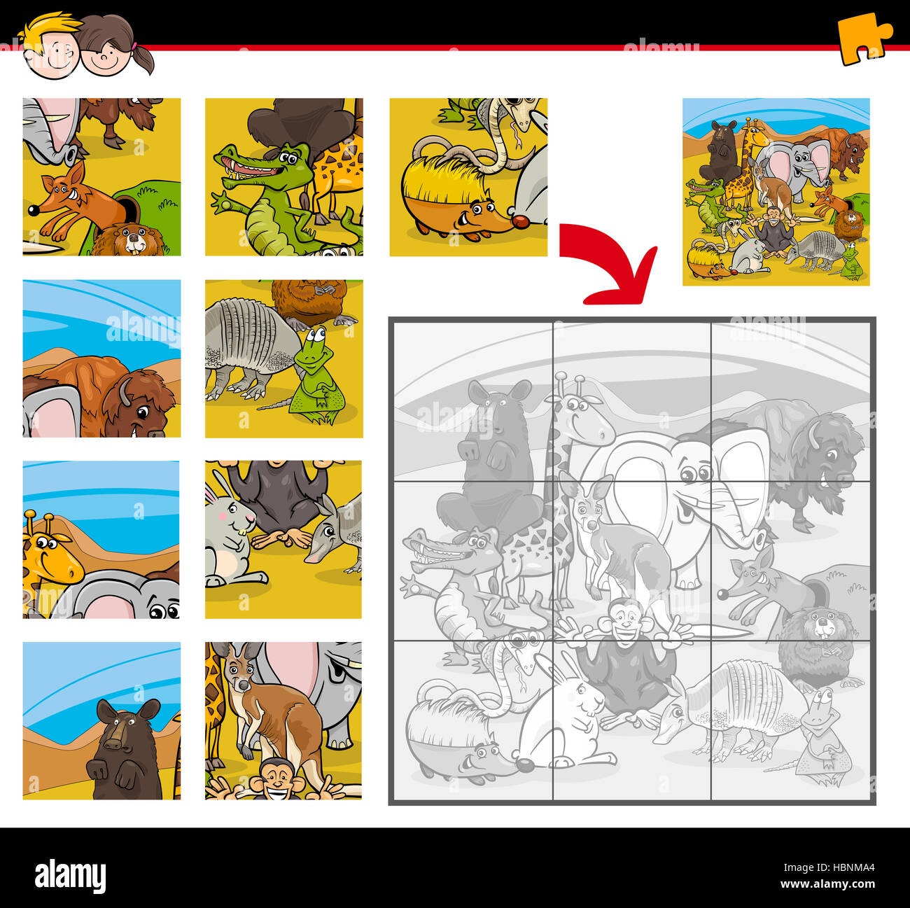 jigsaw puzzles with animals Stock Photo - Alamy