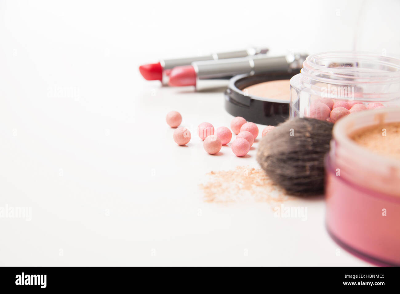 Different woman beauty cosmetics. Isolated horizontal studio shot Stock ...