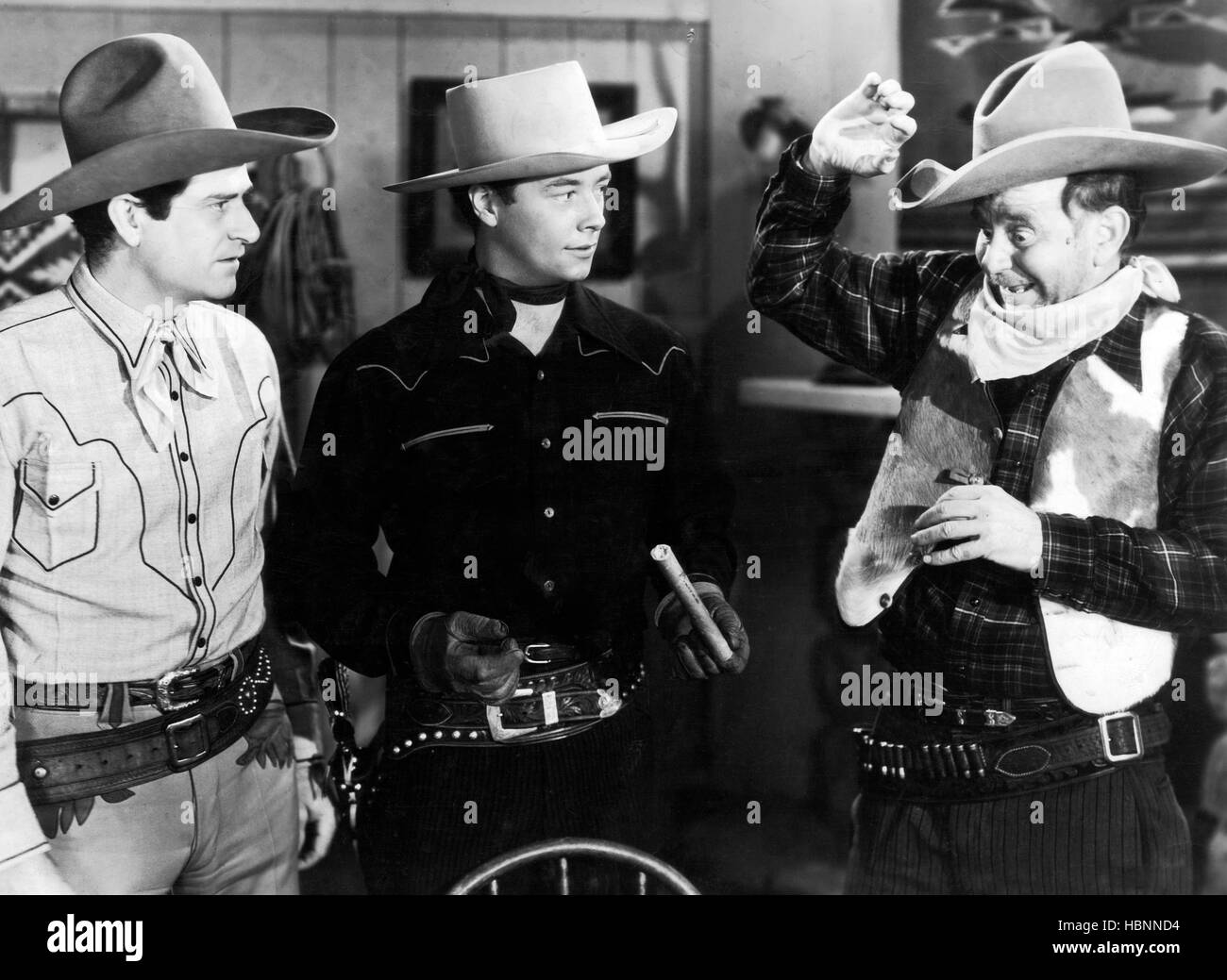 DUDE COWBOY, l-r: Ray Whitley, Tim Holt, Lee 'Lasses' White, 1941 Stock ...