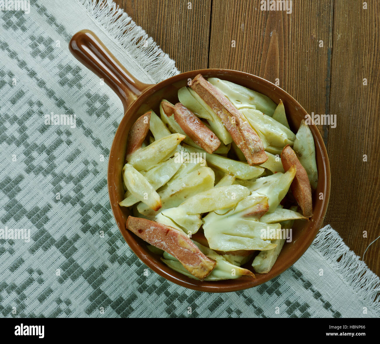 Finnish baked potatoes with ham Stock Photo - Alamy