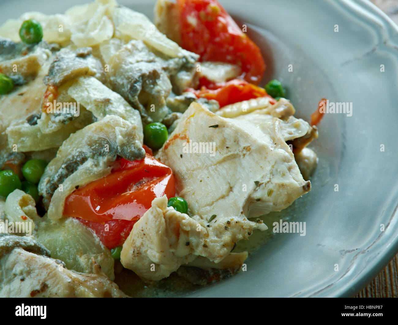 Chicken fricassee style of Alsace Stock Photo - Alamy