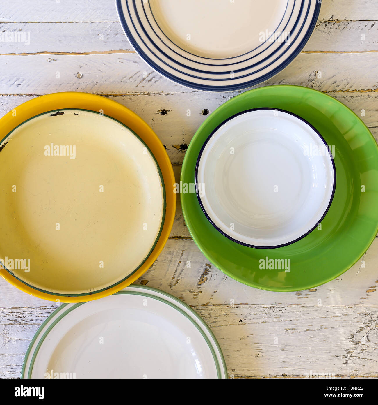 Set of plates with vintage shape border pattern assorted ceramic china ...