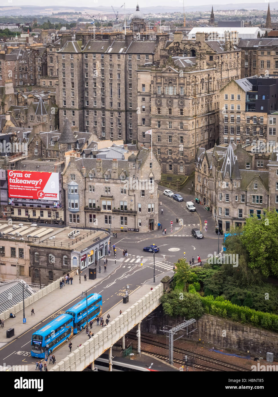 Aerial view of streets in Edinburgh Stock Photo - Alamy