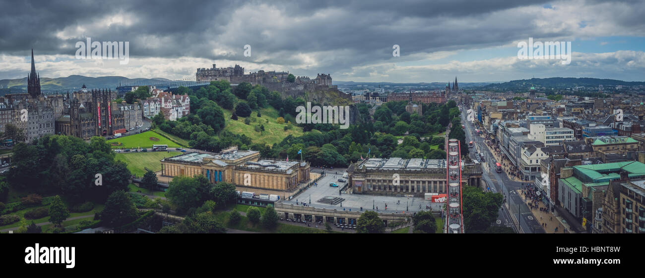 Panoramic view of the centre of Edinburgh Stock Photo - Alamy