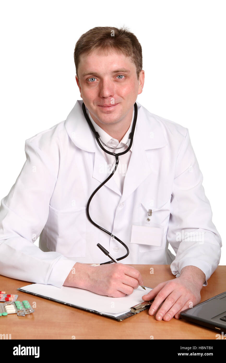 Smiling doctor with stethoscope Stock Photo - Alamy