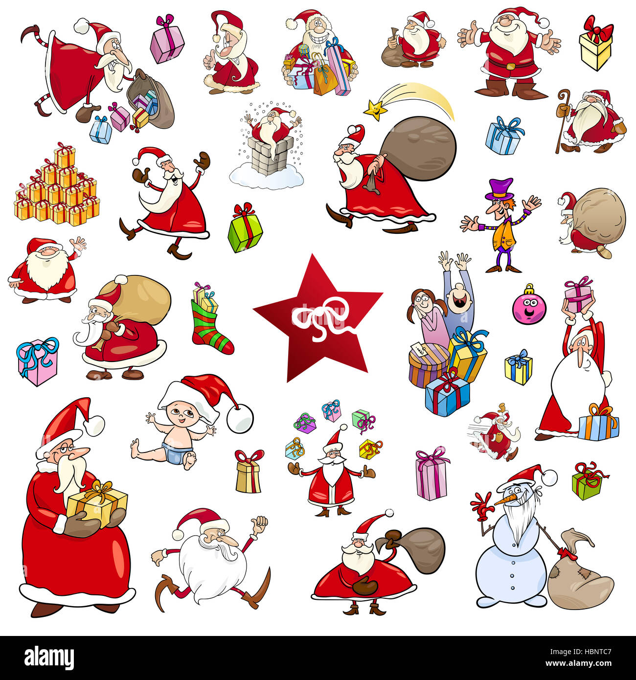 Cartoon christmas characters set hi-res stock photography and images ...