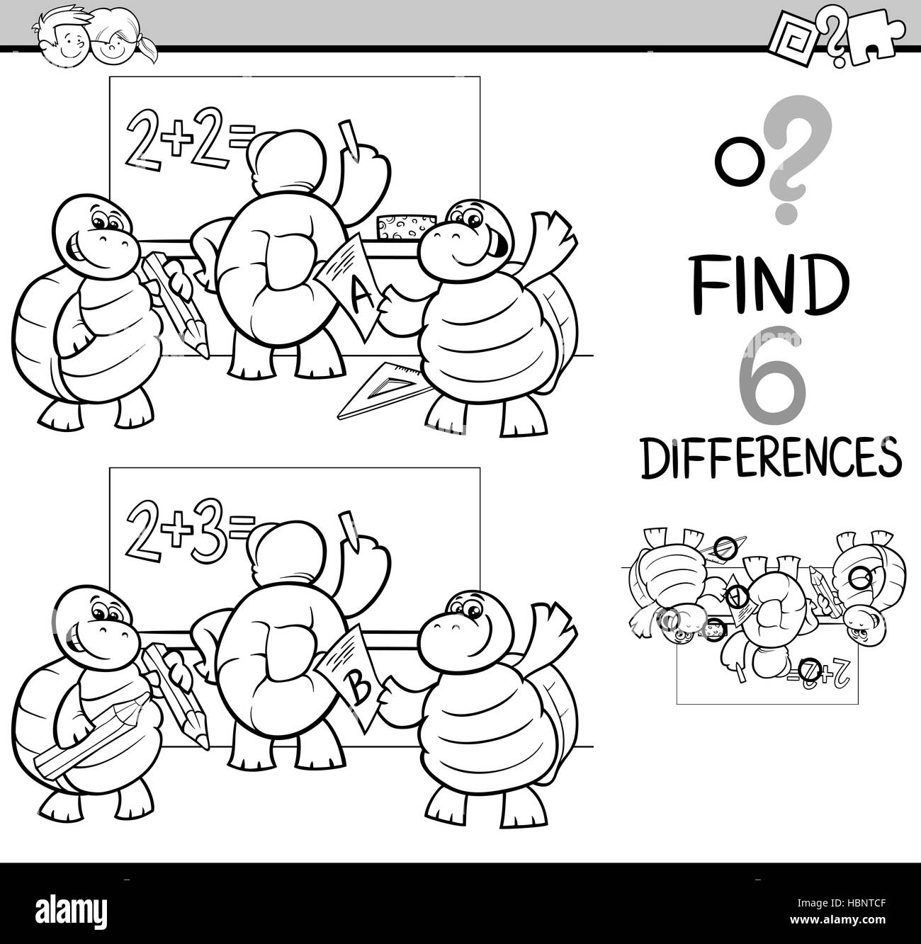 differences coloring page Stock Photo - Alamy
