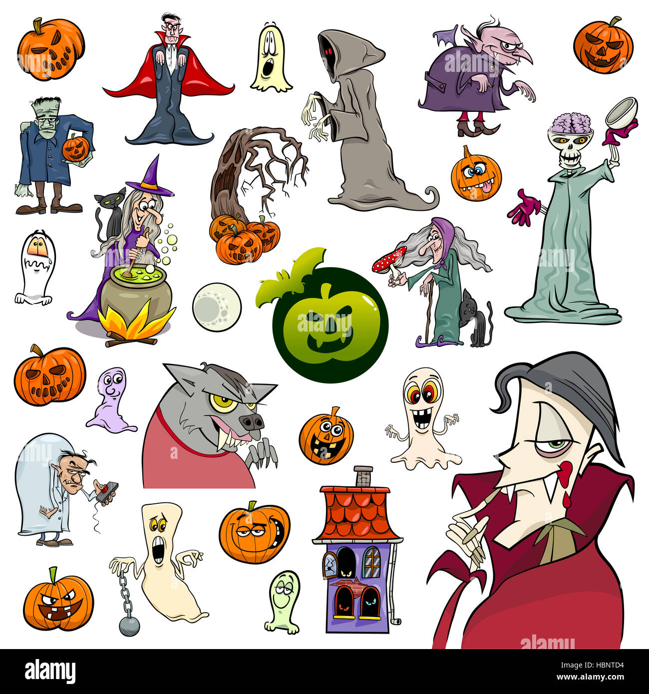 Halloween holiday cartoon set Stock Photo - Alamy