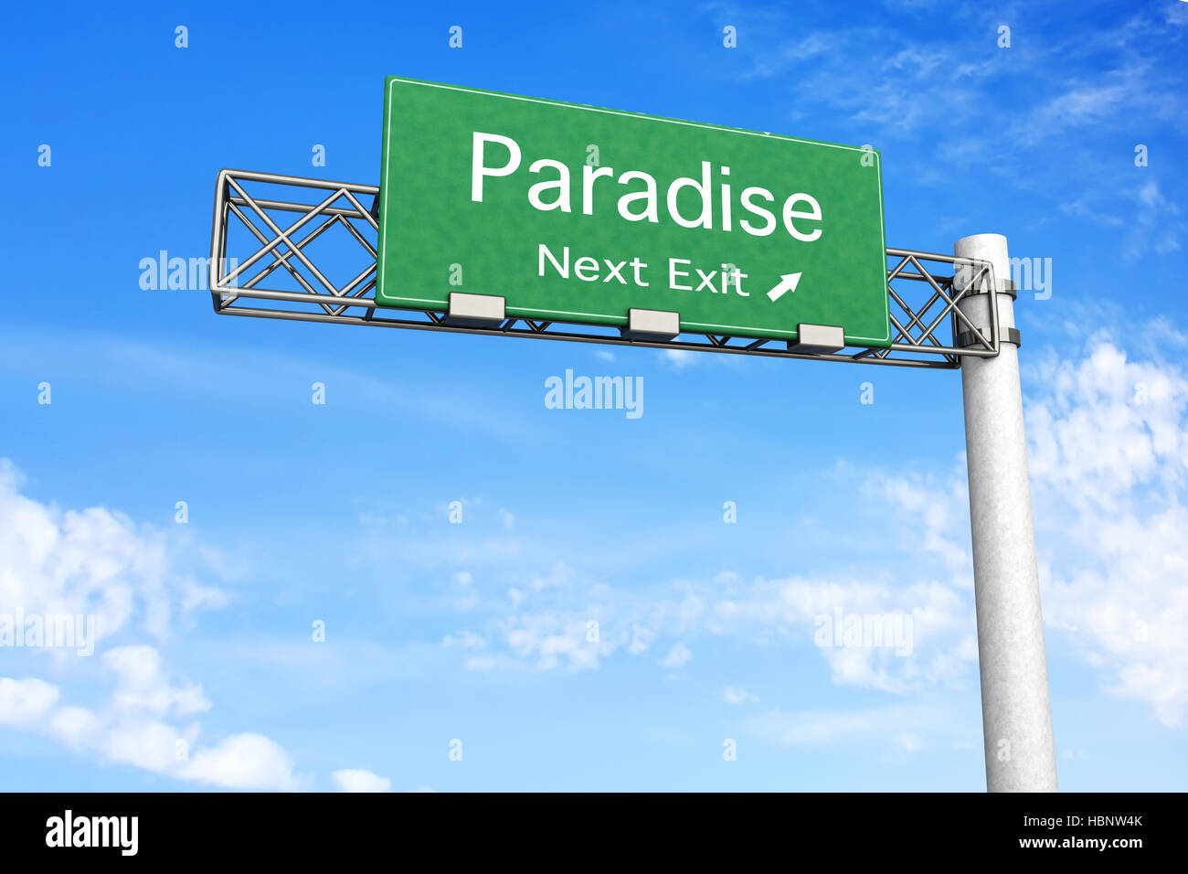 Highway Sign - Paradise Stock Photo - Alamy