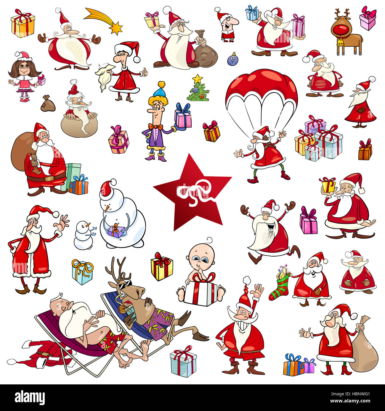 christmas cartoons set Stock Photo - Alamy