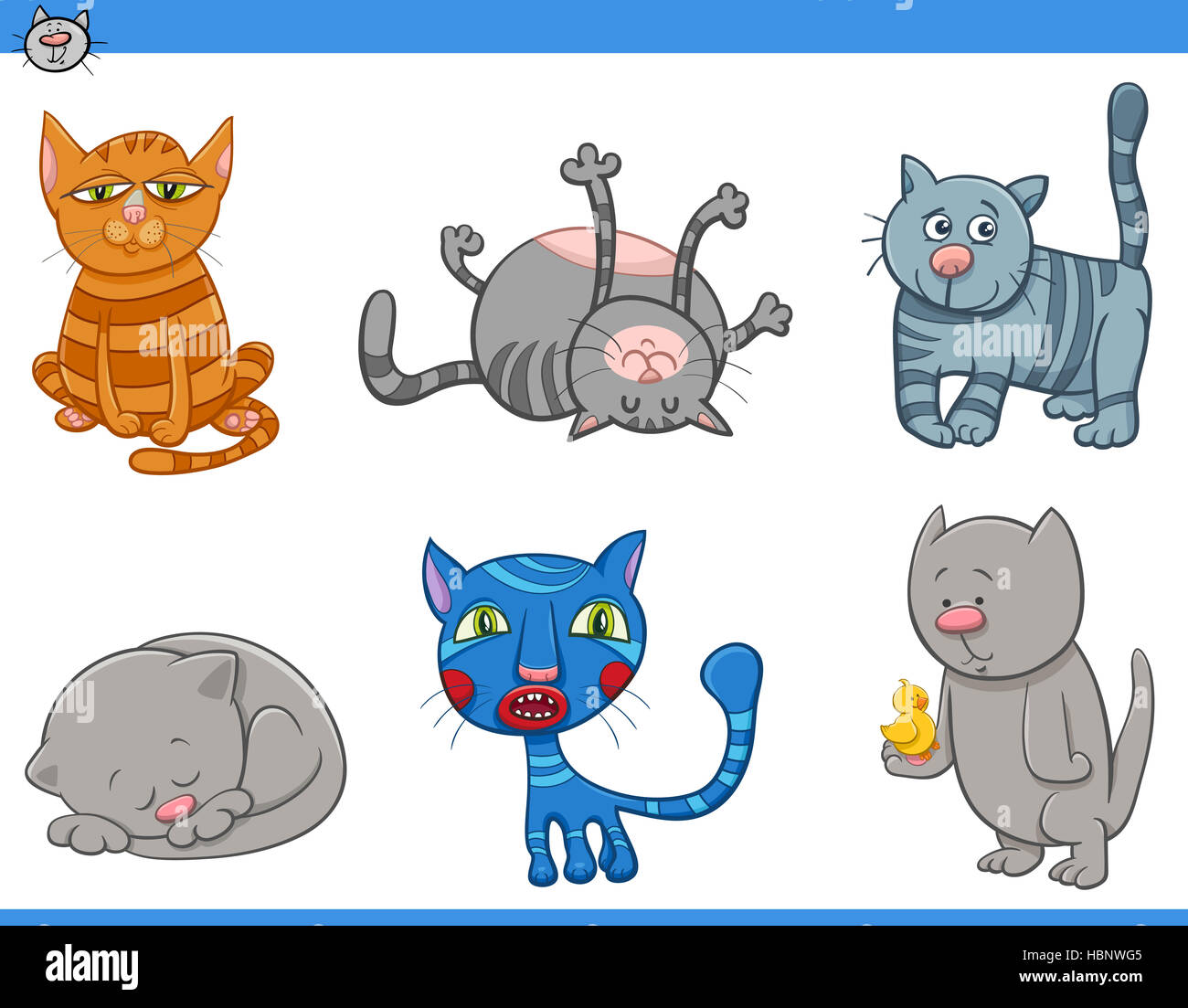funny cat characters set Stock Photo - Alamy