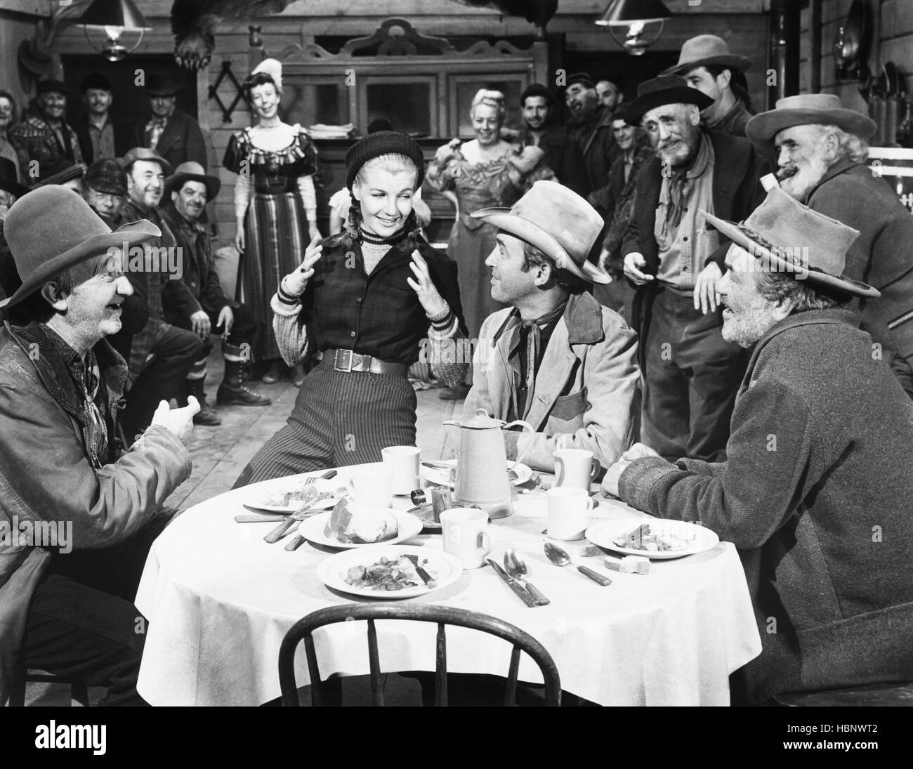 THE FAR COUNTRY, front from left: Walter Brennan, Corrine Calvet, James ...