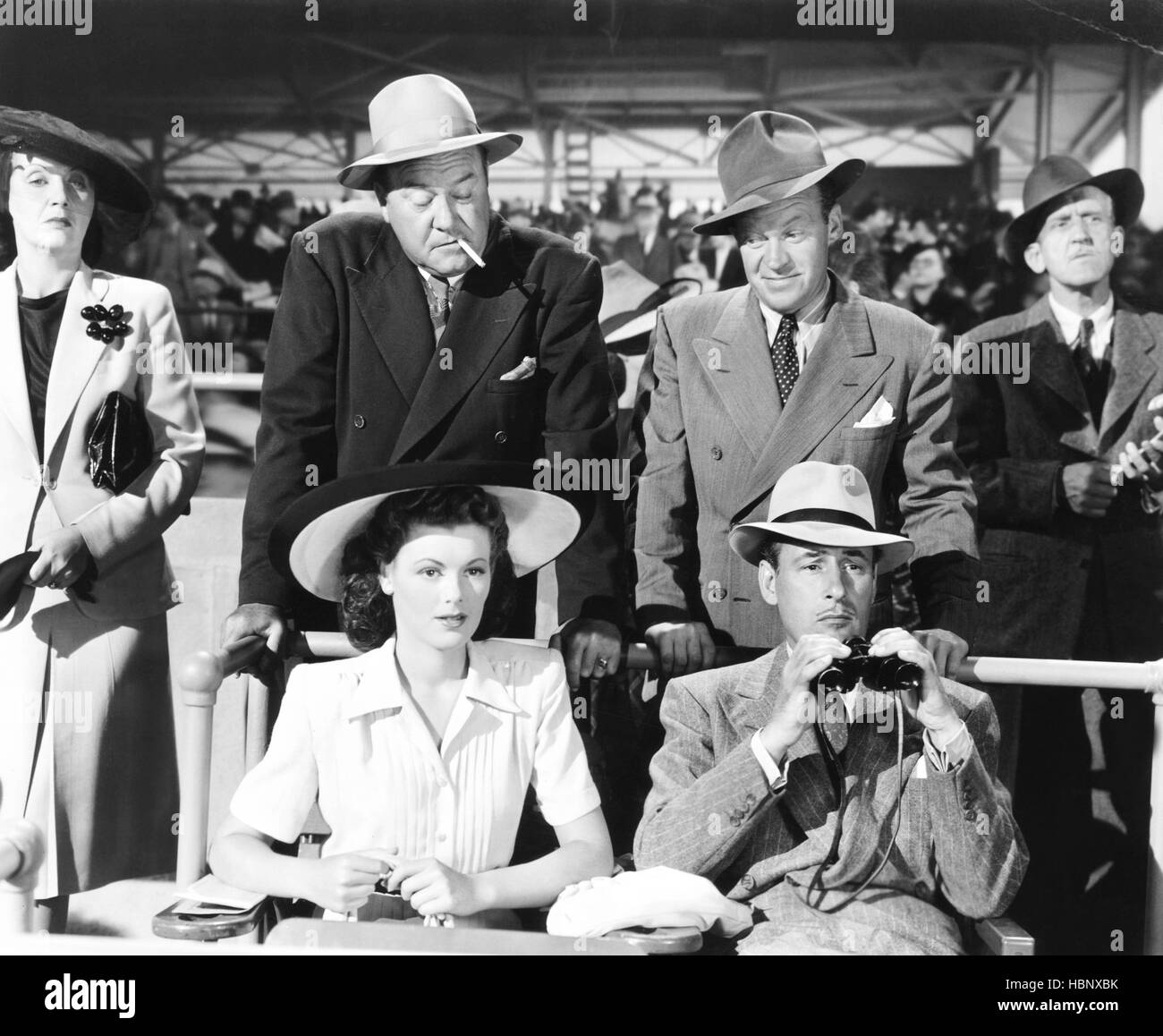 THE FALCON IN HOLLYWOOD, center front from left: Barbara Hale, Tom ...