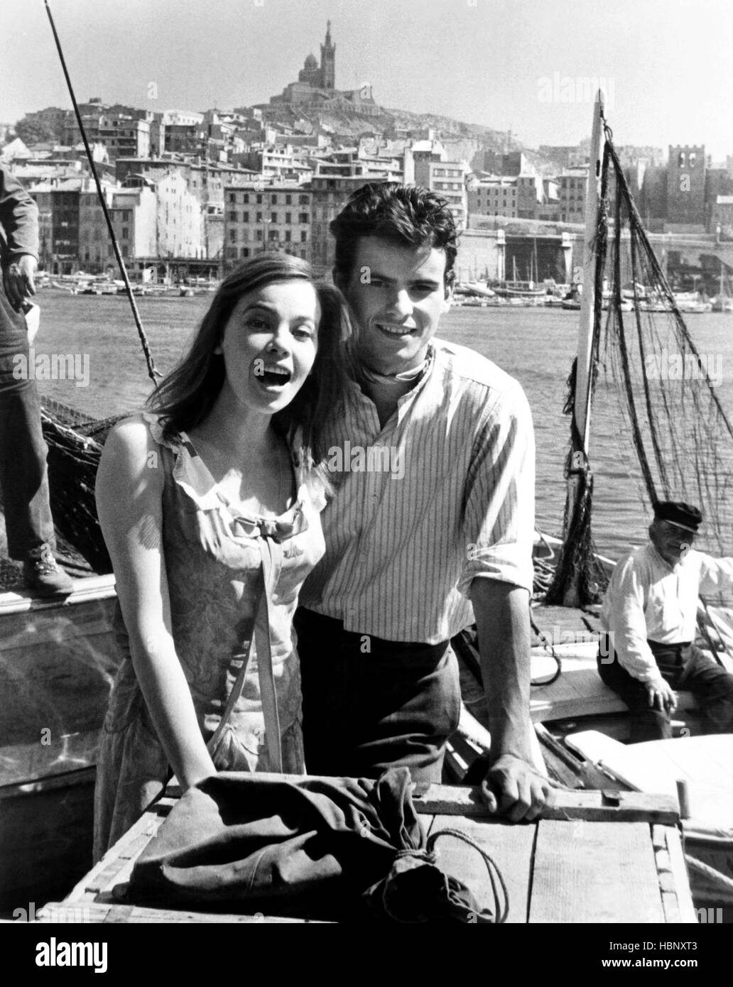 FANNY, from left, Leslie Caron, Horst Buchholz, on location in ...