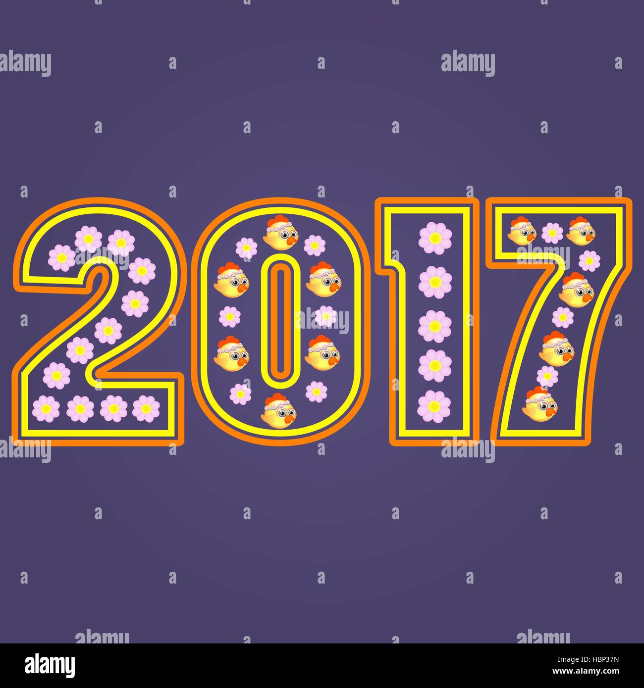 vector rooster happy symbol of 2017new year Stock Vector Image & Art ...