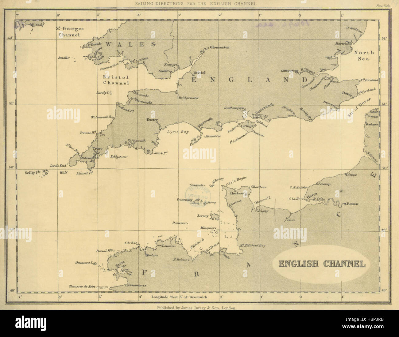 English channel map hi-res stock photography and images - Alamy