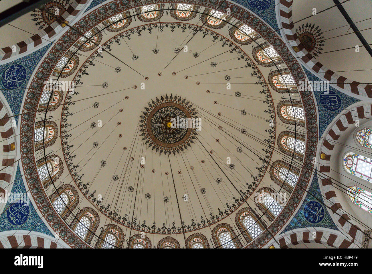 Spectacular ceiling of a mosque in Istanbul Stock Photo - Alamy