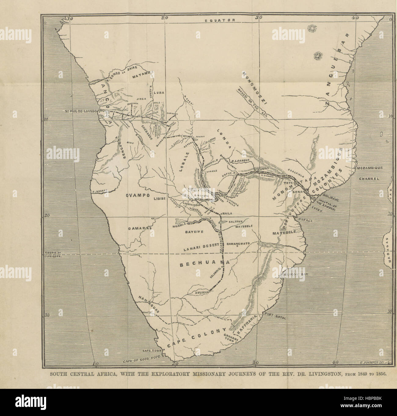 Livingstone's map hi-res stock photography and images - Alamy