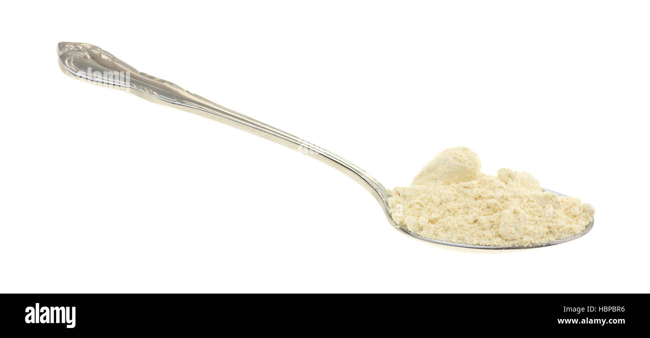 A spoonful of soy powder isolated on a white background Stock Photo - Alamy