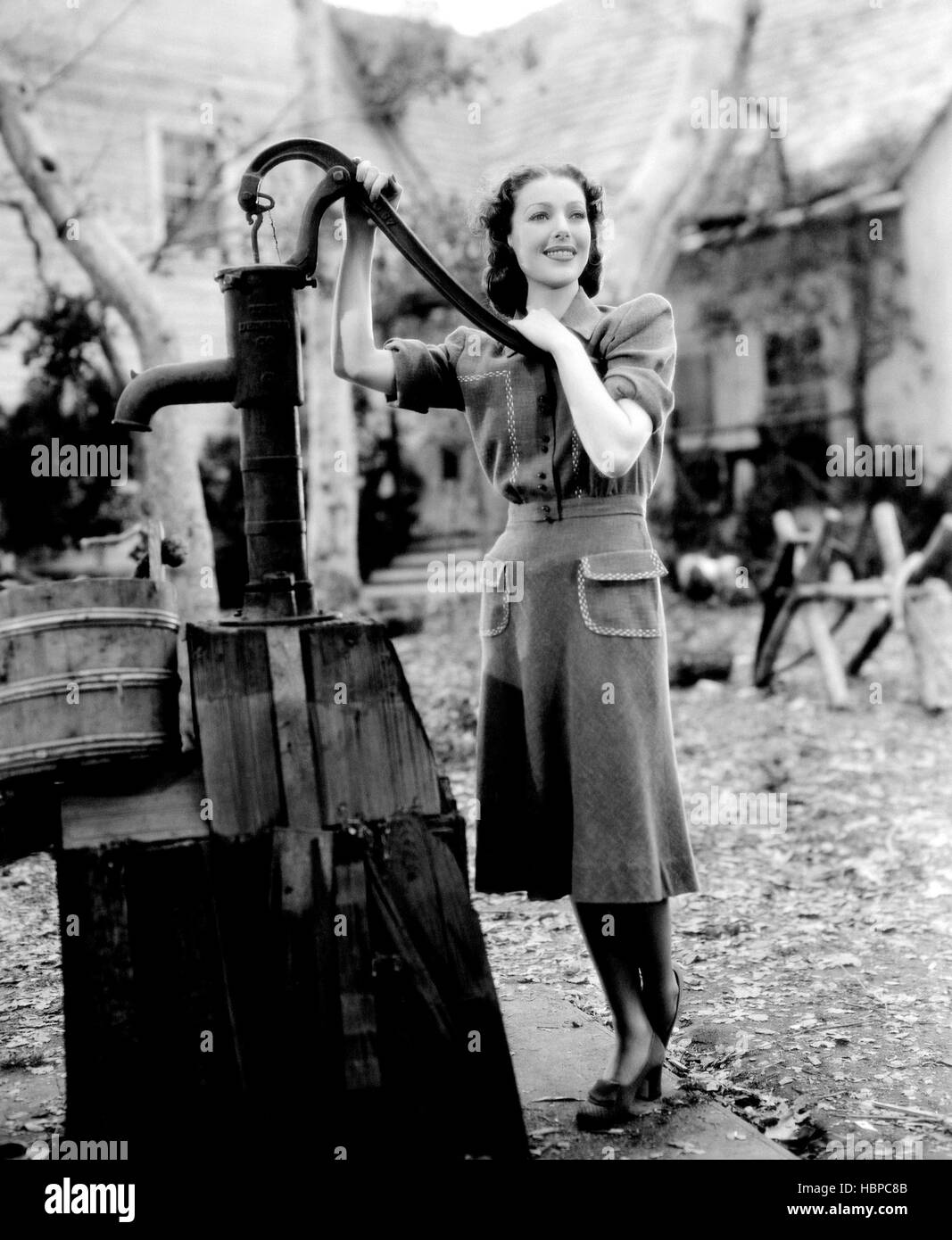 THE DOCTOR TAKES A WIFE, Loretta Young, in a dress by Irene, 1940 Stock Photo - Alamy