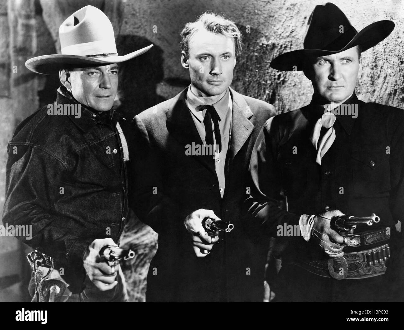 DOWN TEXAS WAY, from left, Buck Jones, Dave O'Brien, Tim McCoy, 1942 ...