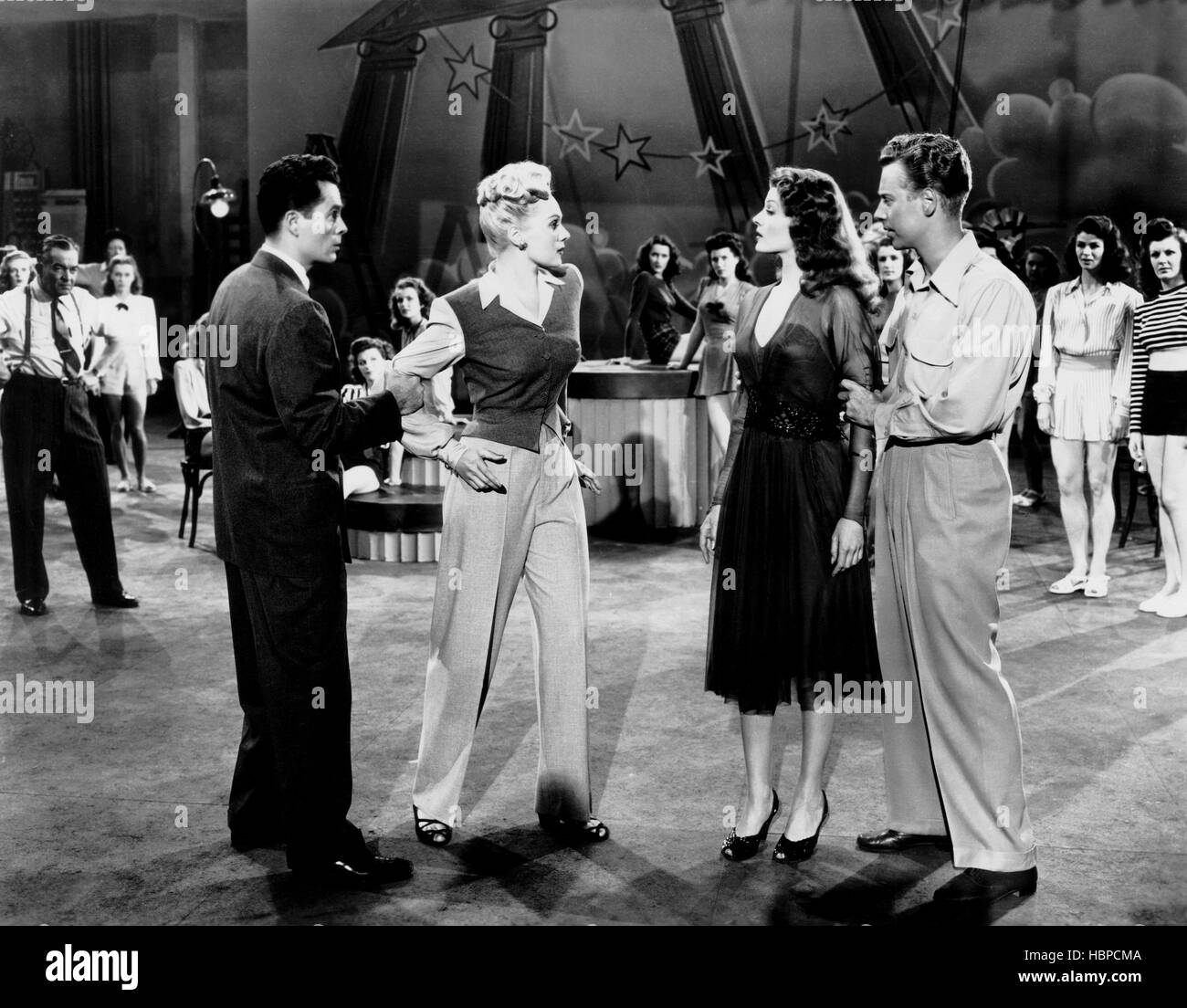 DOWN TO EARTH, from left, Rudolph Cameron, (background), Larry Parks ...