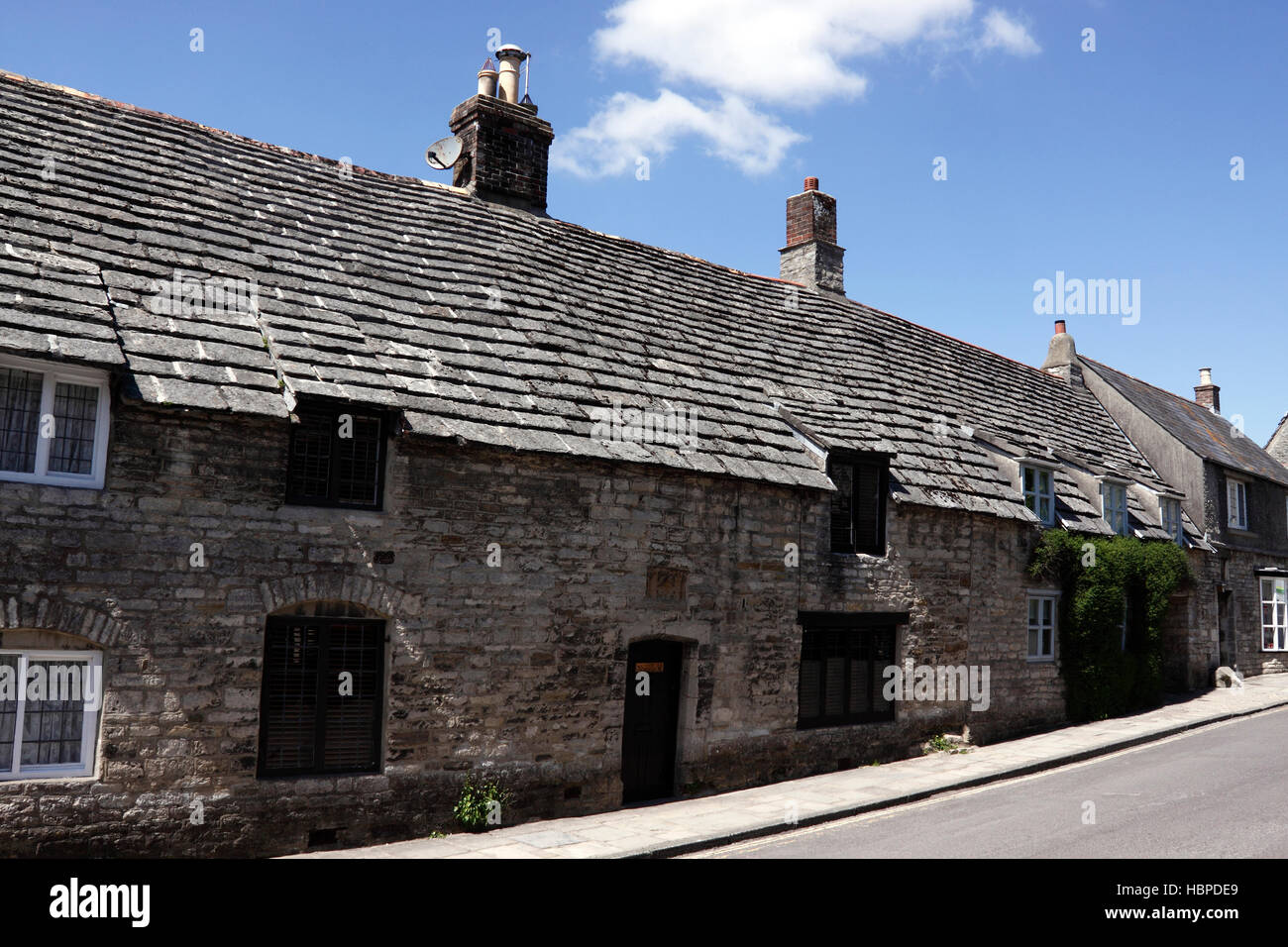 TRADITIONAL STONE COTTAGES IN CORFE VILLAGE DORSET. UK Stock Photo - Alamy