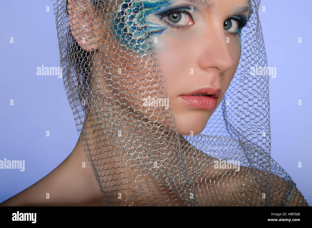 beautiful woman with face art mermaid Stock Photo - Alamy