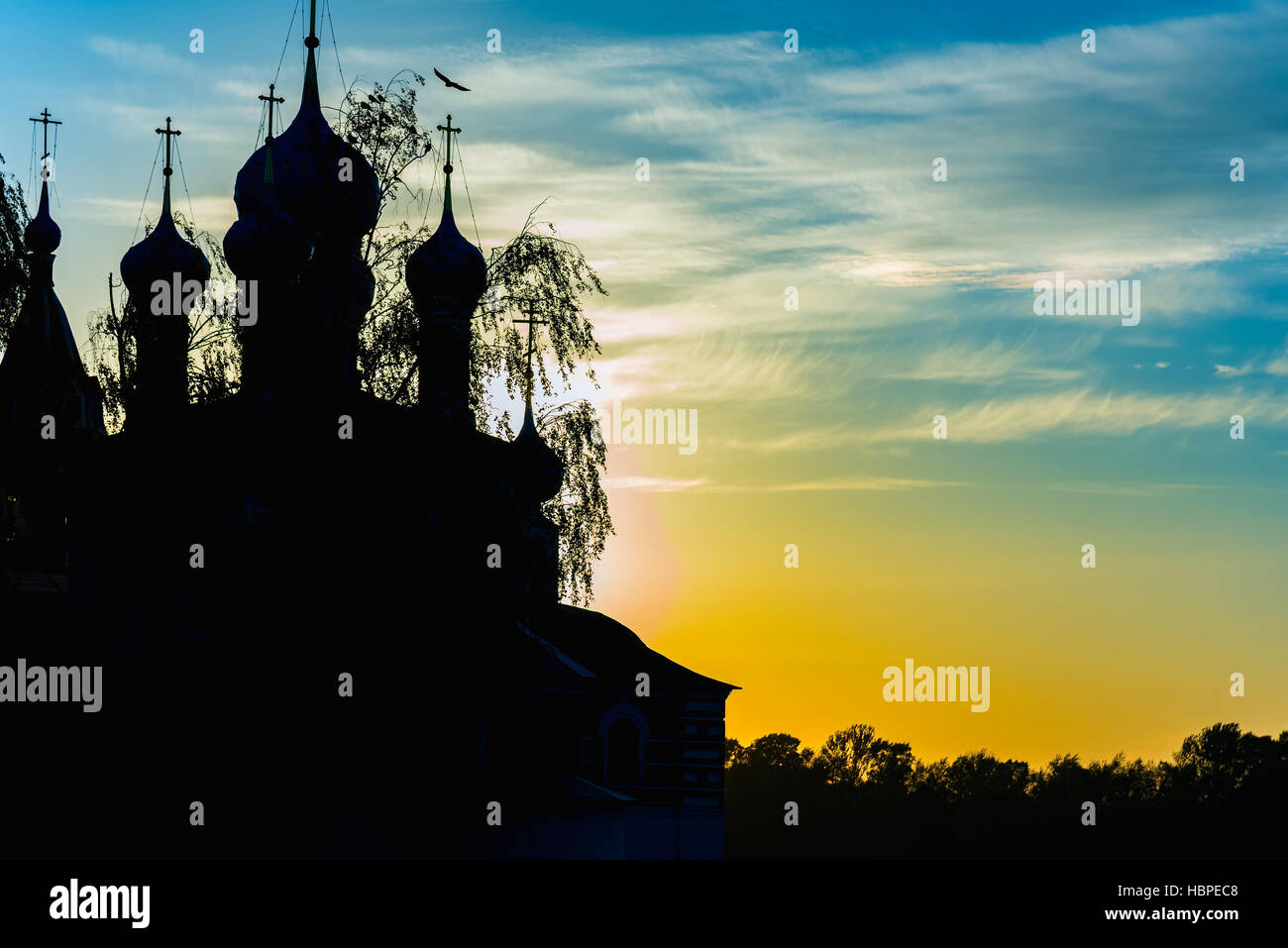 temple church sunset Stock Photo - Alamy