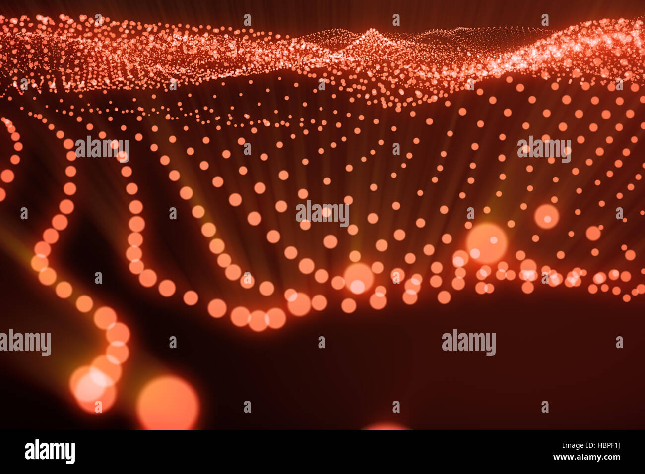 3d rendering abstract polygonal wave background with connecting dots ...