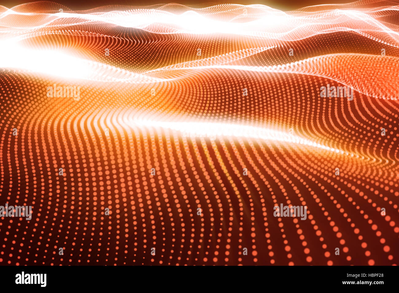 3d rendering abstract polygonal wave background with connecting dots ...