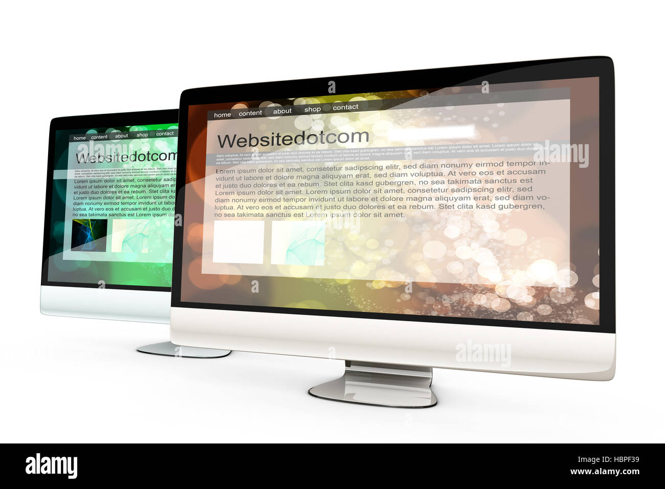 All in one Computer showing generic websites Stock Photo - Alamy