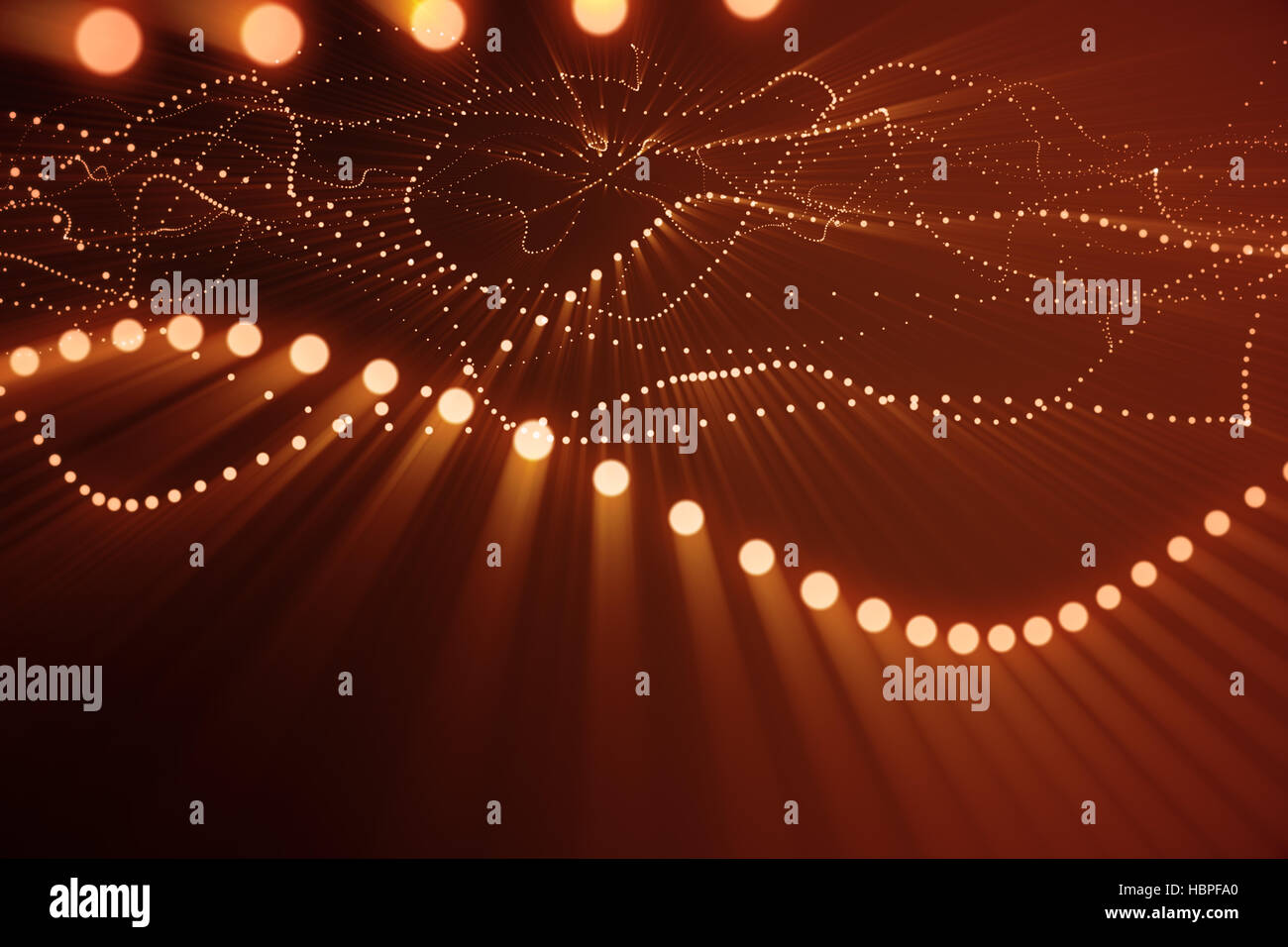 3d Rendering Abstract Polygonal Wave Background With Connecting Dots And Lines Connection