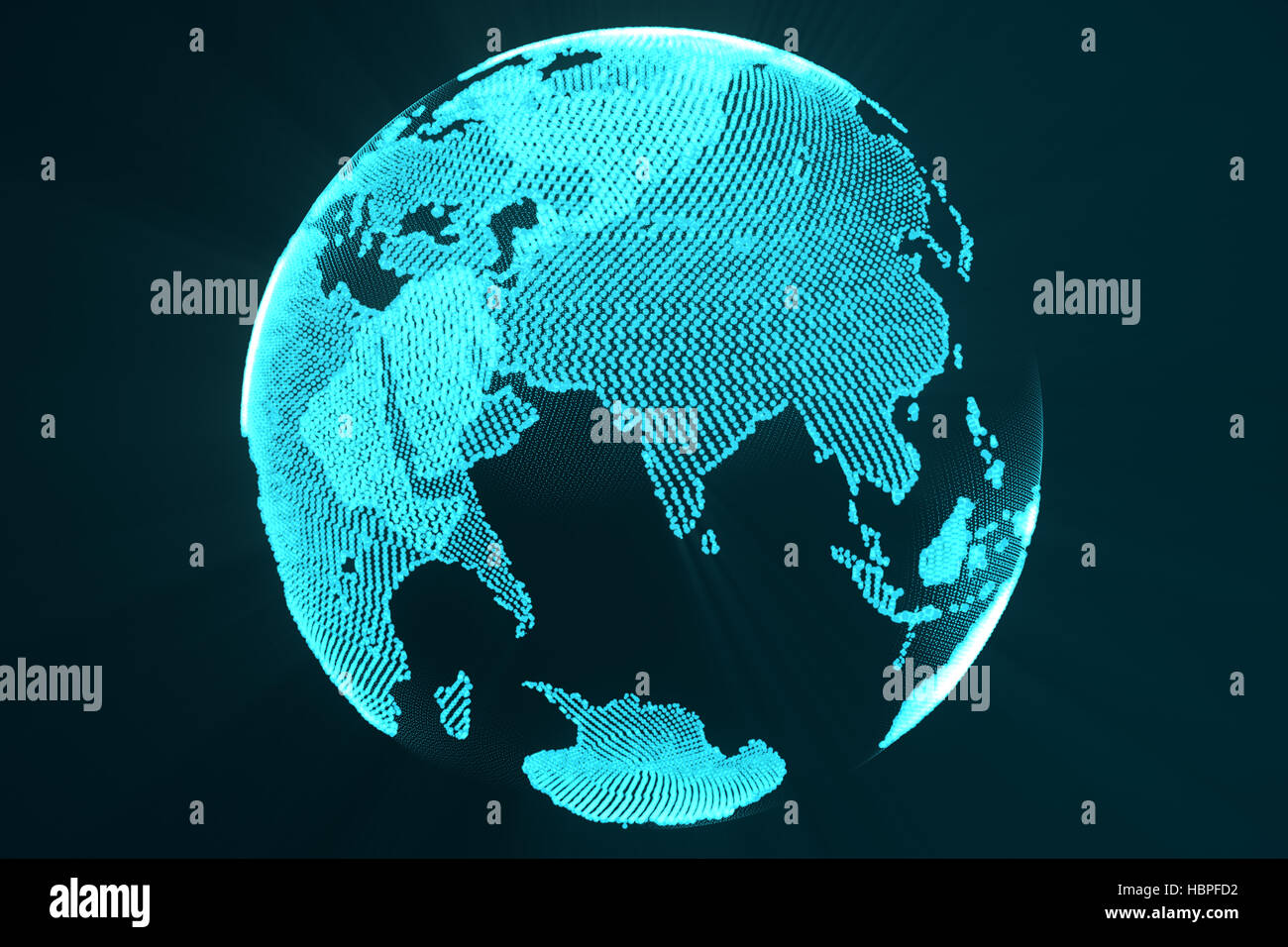 3d rendering digital Earth hologram concept. Technology image of globe ...
