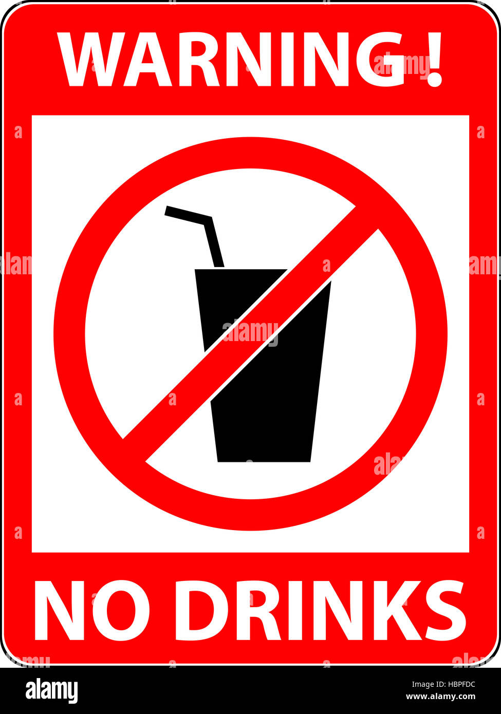 No drink sign. illustration. Flat design Stock Photo - Alamy