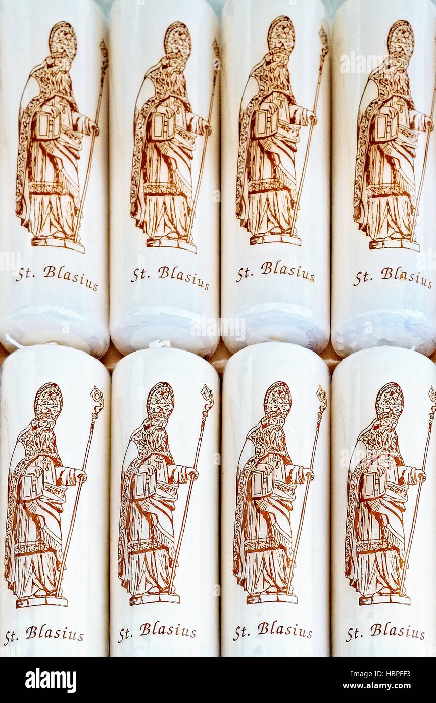 St. Blaise candles Stock Photo - Alamy