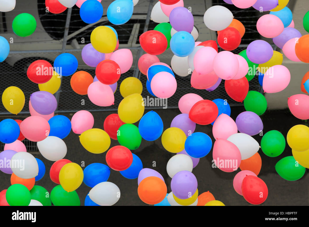 Balloon release, Kobe Port Terminal, Honshu Island, Japan, Asia Stock ...