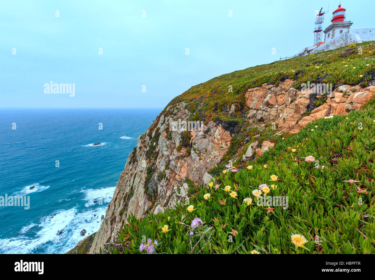 Lighthouse on Cape Roca, Portugal Stock Photo - Alamy