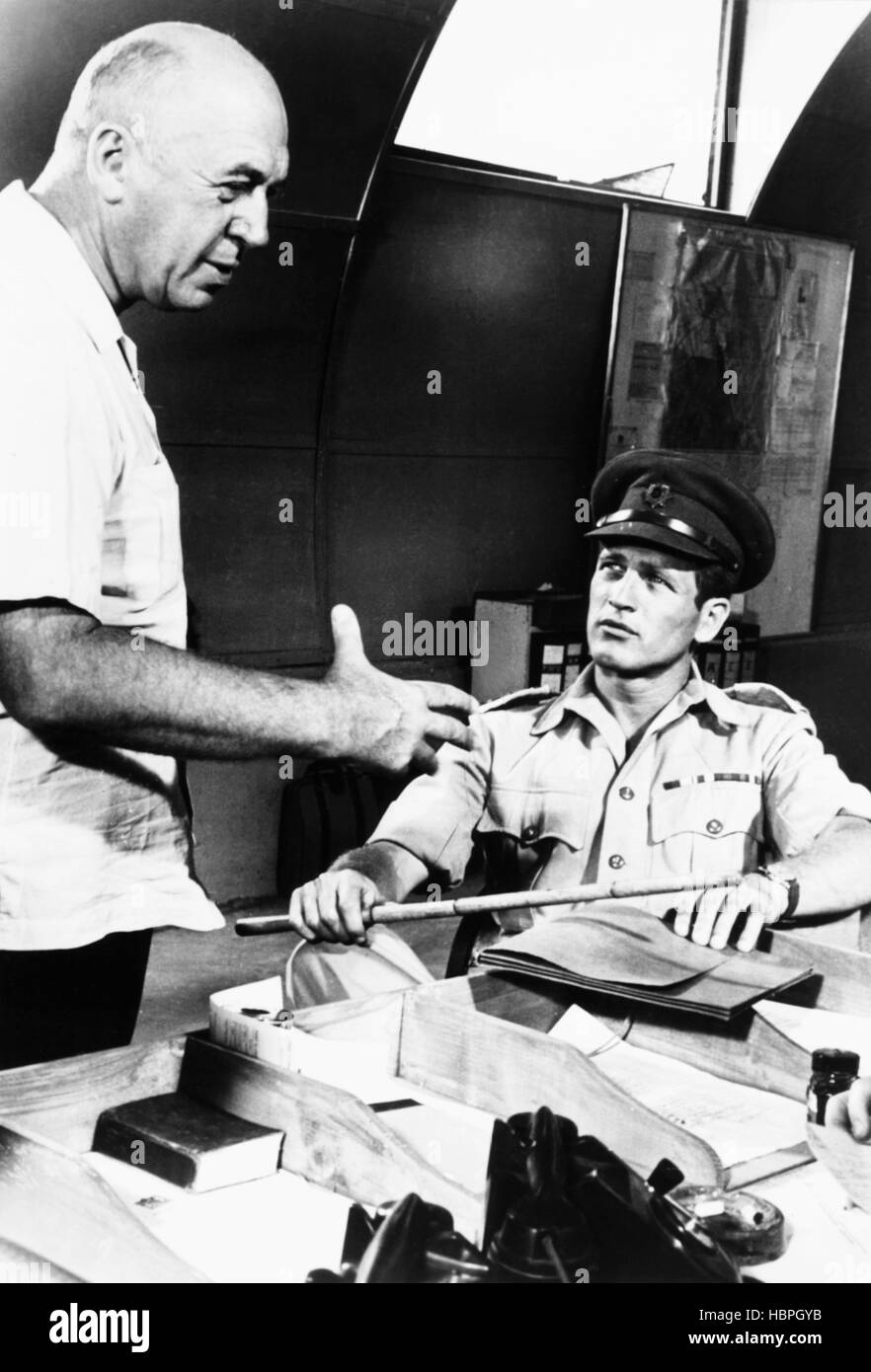 EXODUS, from left, director Otto Preminger, Paul Newman, on-set, 1960 ...