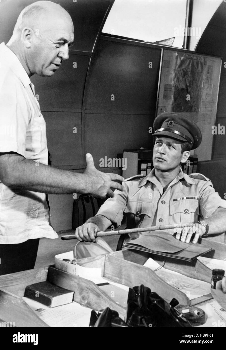 EXODUS, from left: director Otto Preminger, Paul Newman, on set, 1960 ...