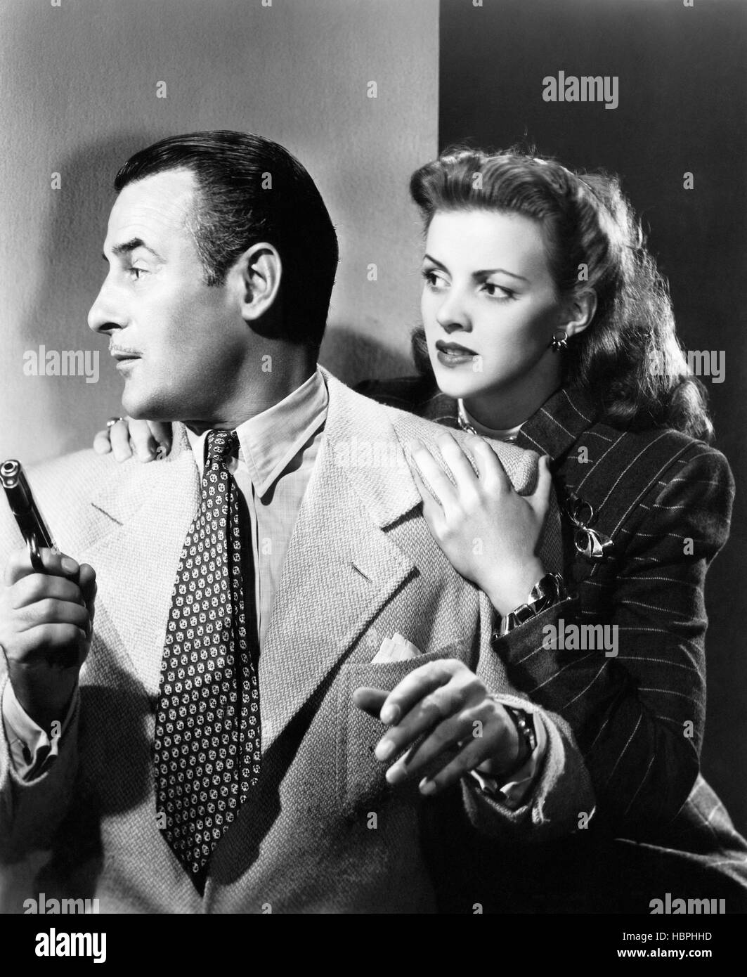 THE FALCON'S ADVENTURE, from left, Tom Conway, Madge Meredith, 1946 ...