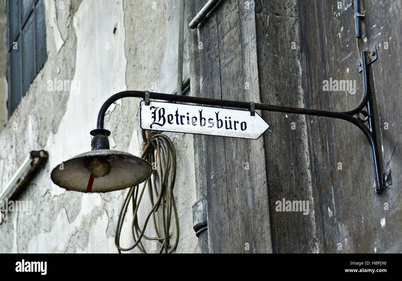 old lamp and sign business office Stock Photo - Alamy