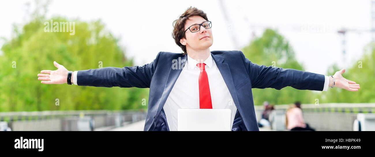 dynamic young executive working outside Stock Photo - Alamy