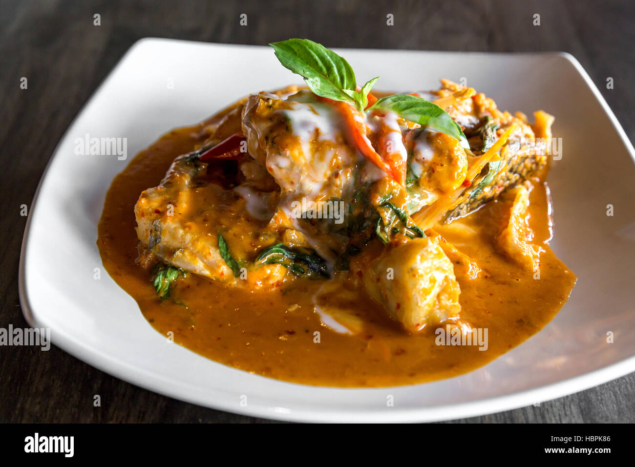 Fish with Red Curry Paste Stock Photo - Alamy