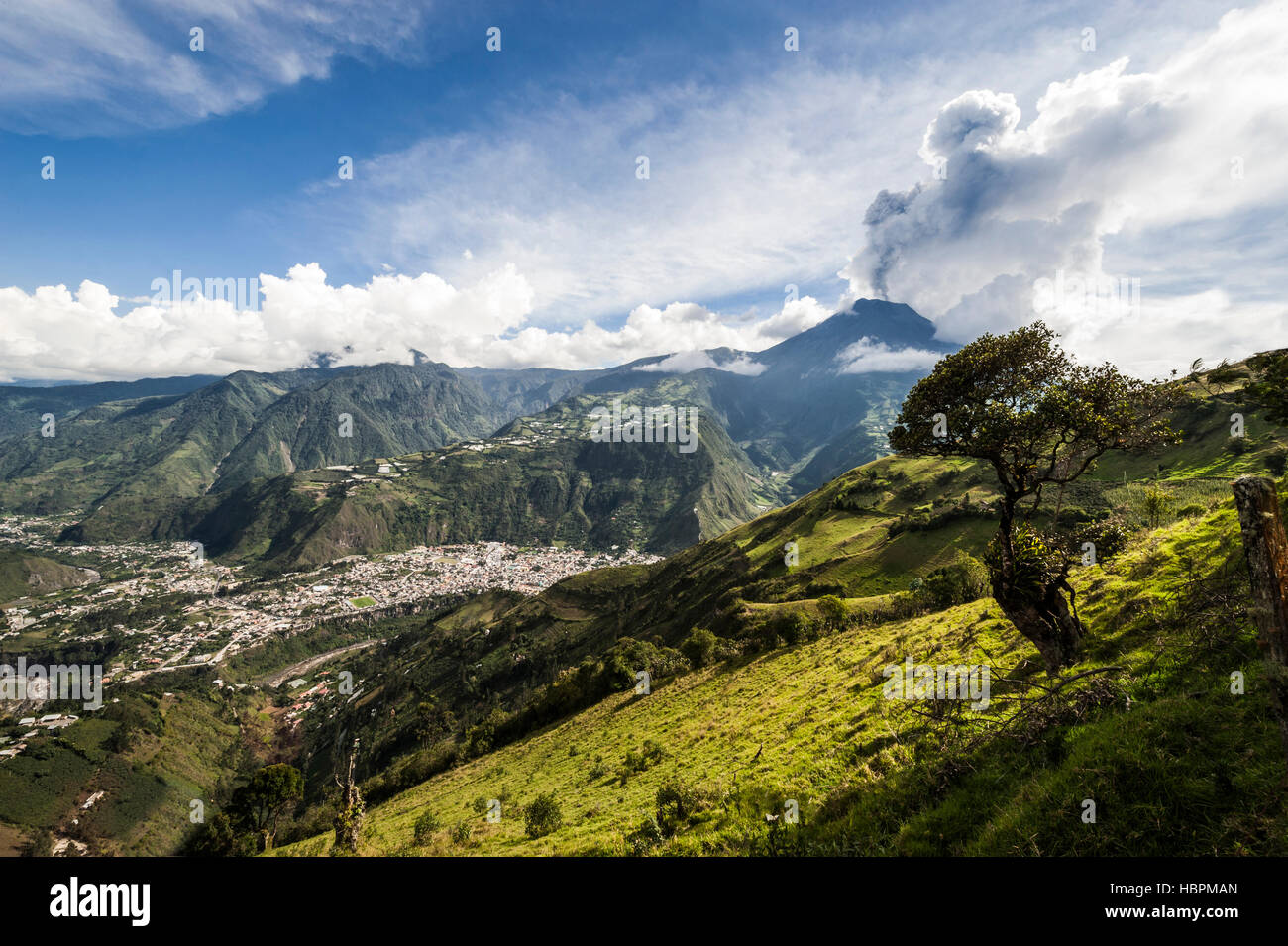 Eruption of a volcano Tungurahua, Cordillera Occidental of the Andes of ...