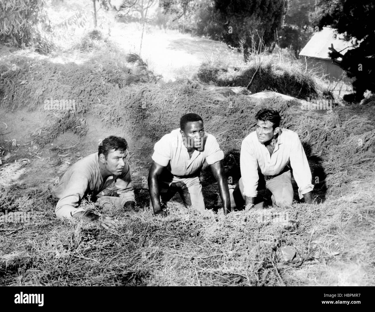 THE FIERCEST HEART, from left, Ken Scott, Rafer Johnson, Stuart Whitman ...