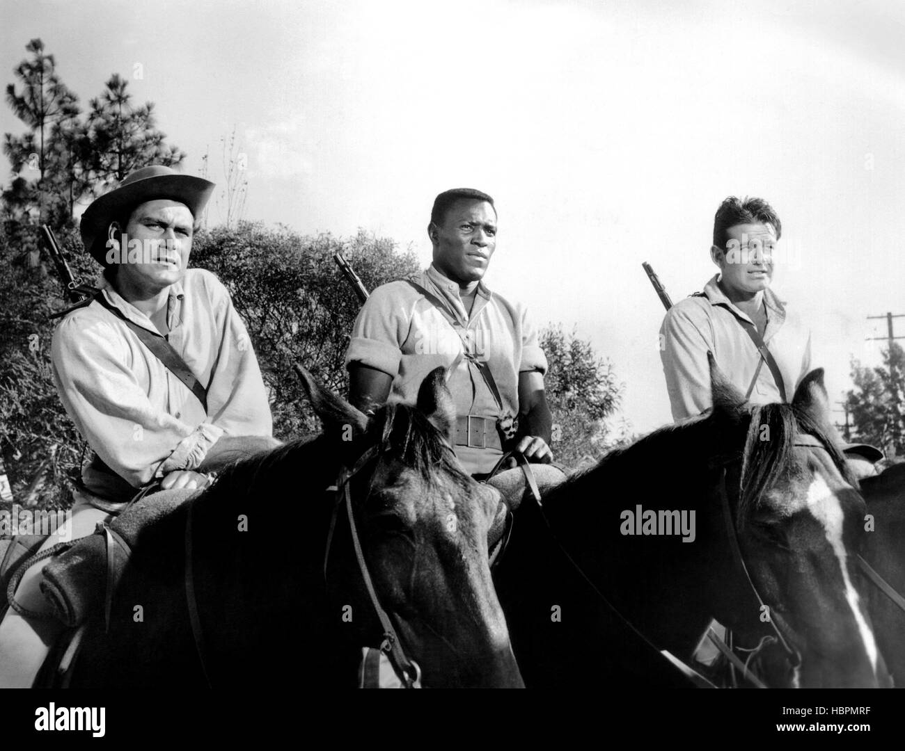 THE FIERCEST HEART, from left, Ken Scott, Rafer Johnson, Stuart Whitman ...