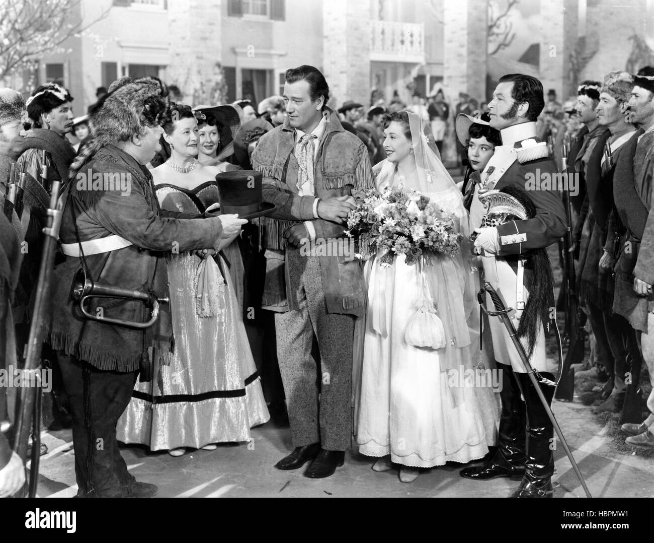 THE FIGHTING KENTUCKIAN, from left, Oliver Hardy, John Wayne, Vera ...
