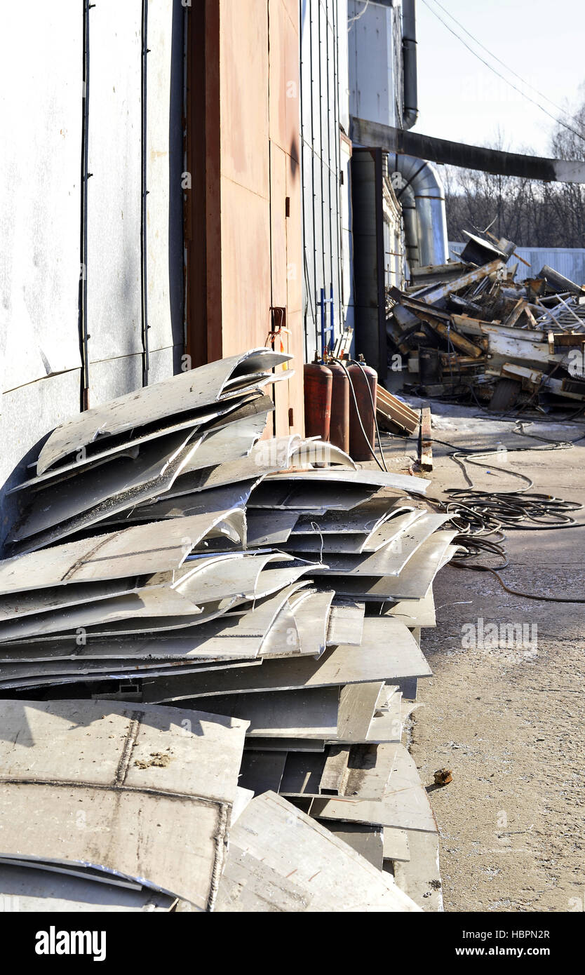 Storage of metal waste production Stock Photo - Alamy